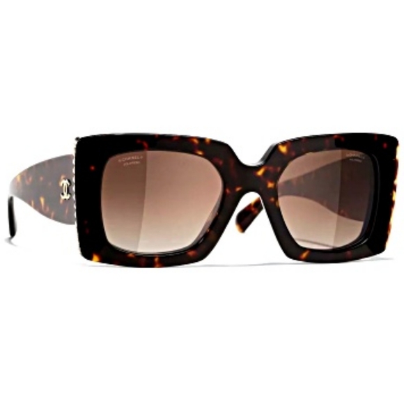 CHANEL | Accessories | Chanel Havana Brown Frame Cc Logo White Pearl ...